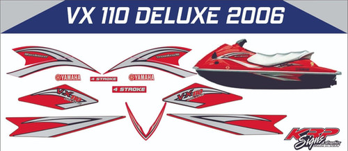 YAMAHA WAVERUNNER VX 110 DELUXE 2006 Graphics/ Decal / Sticker Kit RED ...