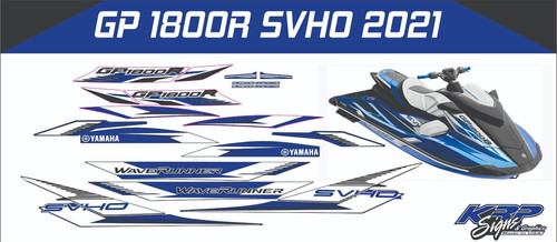 YAMAHA WAVERUNNER GP 1800R SVHO 2021 Graphics /Decal / Sticker Kit BLUE ...