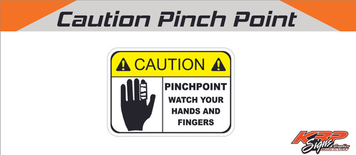Caution Pinch Point Decals Set of 50 | KRP Signs & Graphics