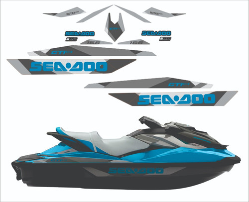 SEADOO GTI SE 155 2018 Graphics / Decal / Sticker Kit GREY BLUE | KRP ...