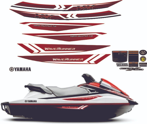 YAMAHA WAVERUNNER VX 2017 Graphics / Decal / Sticker Kit red | KRP ...