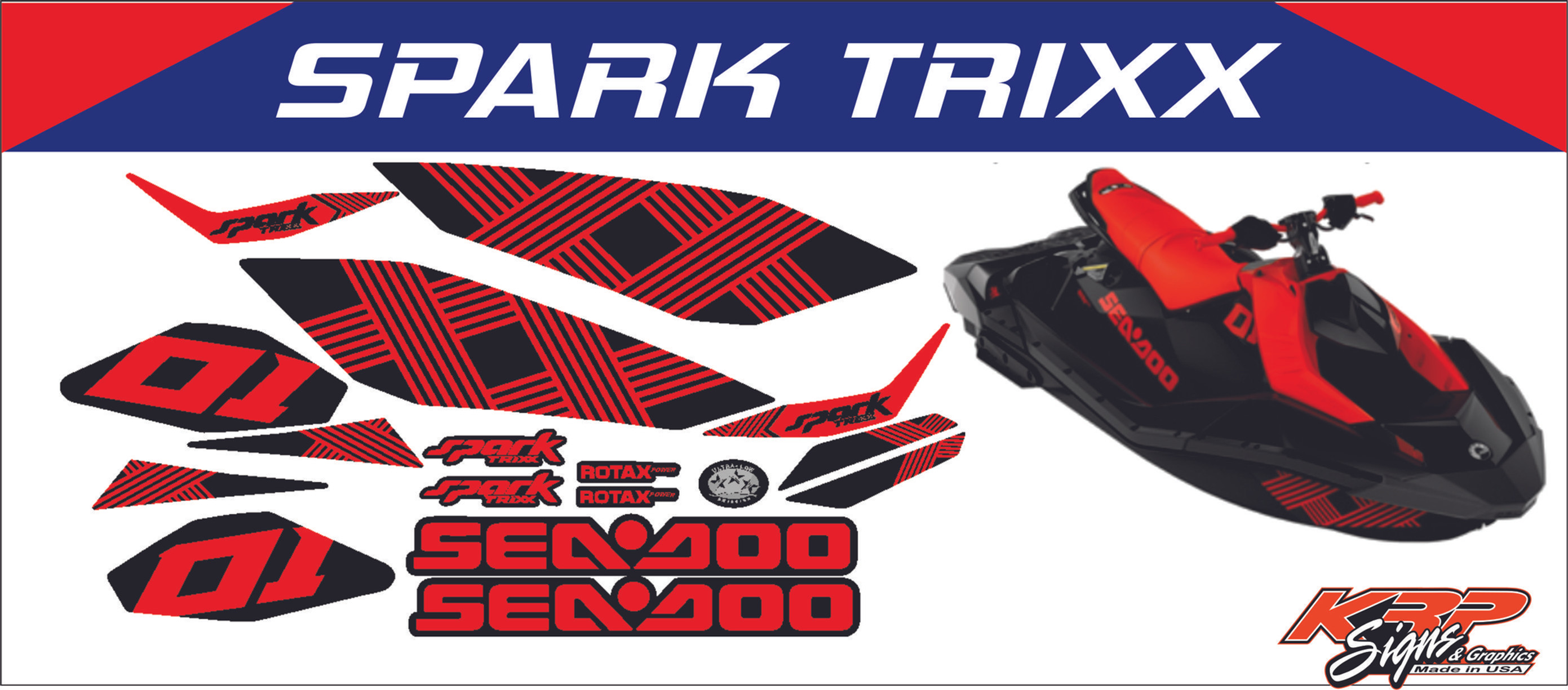 seadoo-spark-trixx-red-black-graphics-decal-sticker-kit