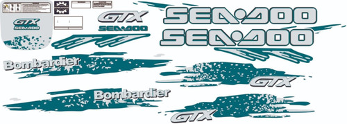 SEADOO GTX 1996 Graphics / Decal / Sticker Kit GREEN GREY CUSTOM | KRP ...