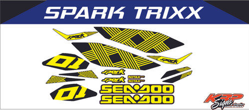 SEADOO SPARK TRIXX Black & Yellow Graphics / Decal / Sticker Kit | KRP ...