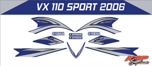 YAMAHA WAVERUNNER VX 110 SPORT 2006 Graphics/ Decal / Sticker Kit BLUE ...