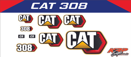 CAT 308 Vinyl Decal Set | KRP Signs & Graphics