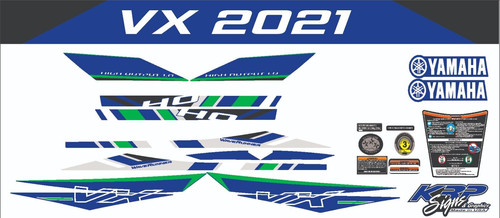 YAMAHA WAVERUNNER VX 2021 Graphics / Decal / Sticker Kit BLUE CUSTOM ...