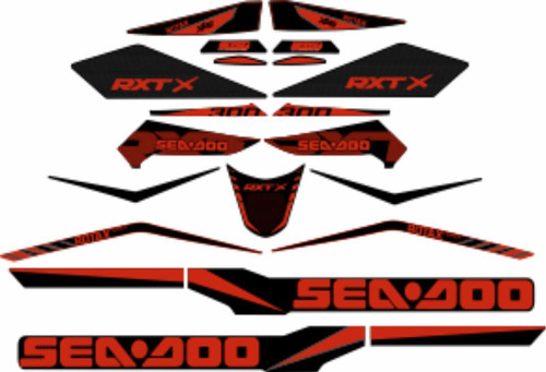 SEADOO RXT X 300 2018 Graphics / Decal / Sticker Kit BLACK & RED | KRP ...
