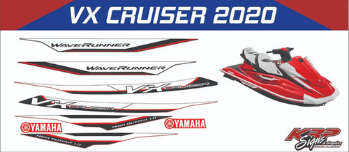 YAMAHA WAVERUNNER VX CRUISER HO 1.0 2020 Graphics / Decal / Sticker Kit ...
