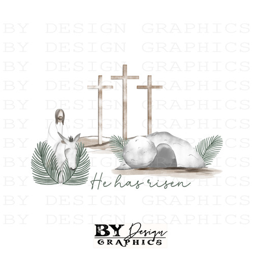 He Has Risen PNG | BY Design Graphics