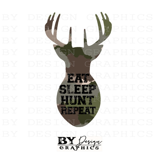 Eat Sleep Hunt Repeat PNG | BY Design Graphics