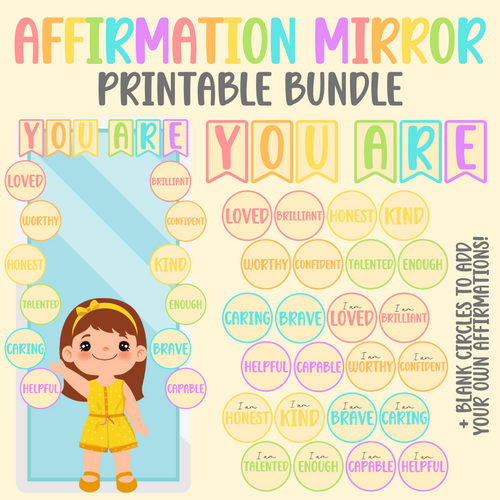 Digital Affirmations Mirror Pack | Miss T Teachables