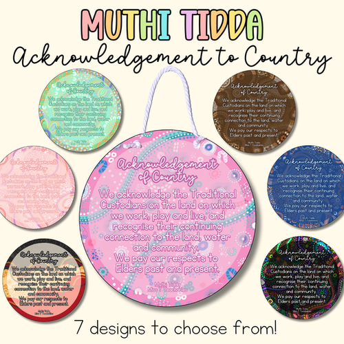 Muthi Tidda Acknowledgement to Country Sign | Miss T Teachables
