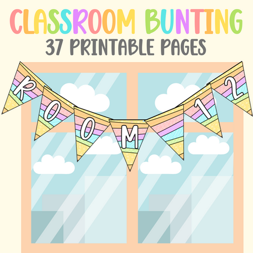 Digital Rainbow Classroom Bunting | Miss T Teachables