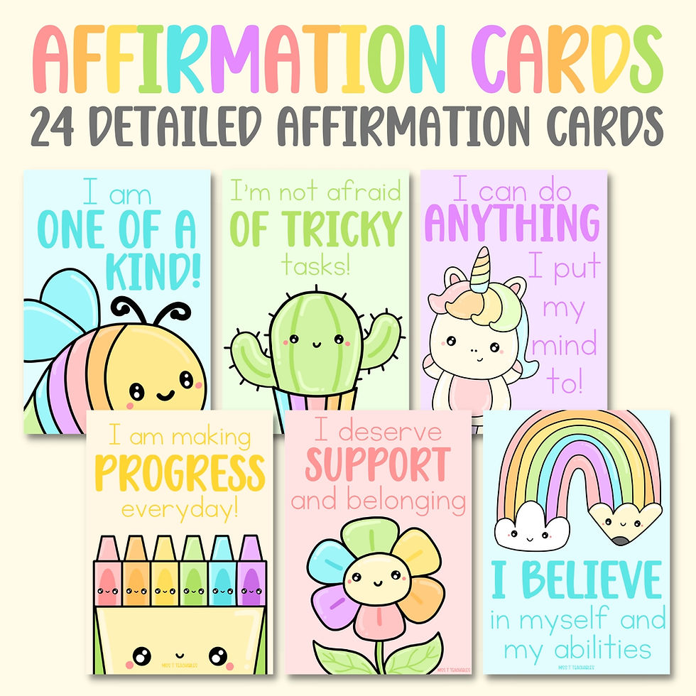 Digital Affirmation Cards (Detailed) | Miss T Teachables