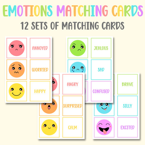 Digital Emotions Matching Cards | Miss T Teachables