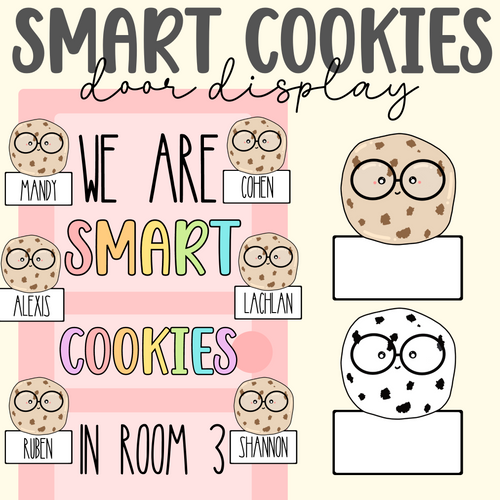 Digital Smart Cookie Door Display (Editable) | Miss T Teachables