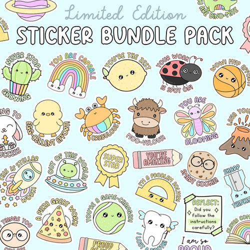 Limited Edition: Ultimate Sticker Bundle Pack (25 Designs) | Miss T ...