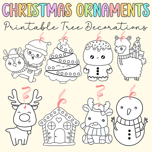 Digital Christmas Tree Decorations | Miss T Teachables