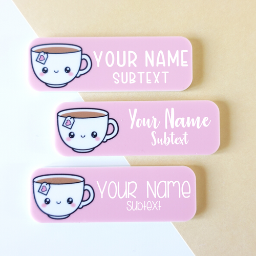 Tea Cup Personalised Badge | Miss T Teachables