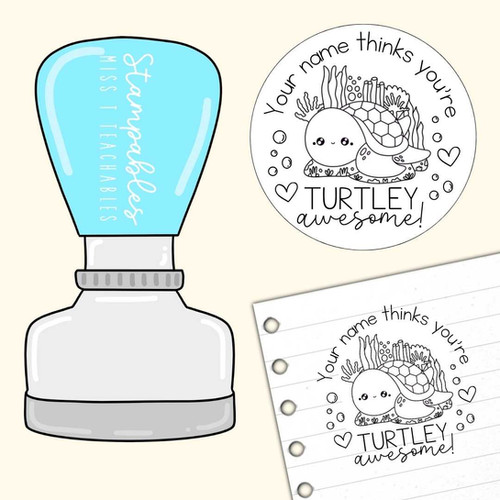 Turtley Awesome Personalised Teacher Stamp | Miss T Teachables