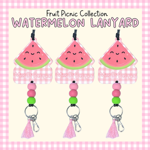 Fruit Picnic: Watermelon Personalised Lanyard | Miss T Teachables