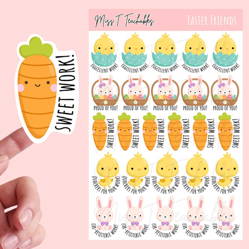 'Easter Friends' Teacher Sticker Pack | Miss T Teachables