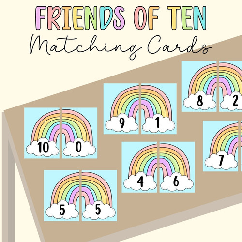 Digital Friends of 10 Matching Cards | Miss T Teachables