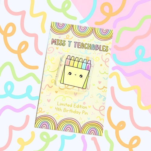 Crayons Pin (4th Birthday Special Edition) | Miss T Teachables