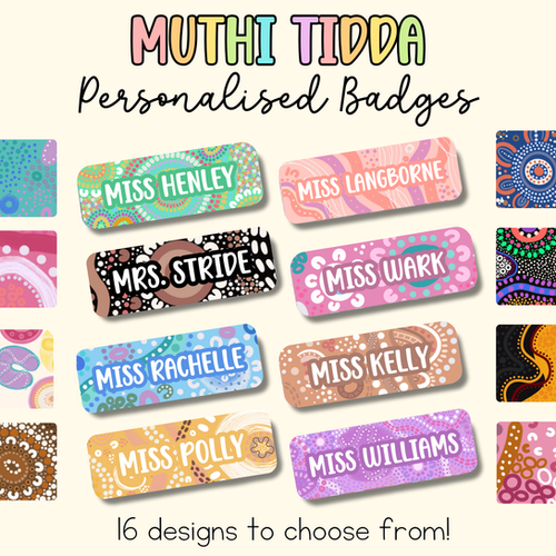 Muthi Tidda Personalised Badge | Miss T Teachables