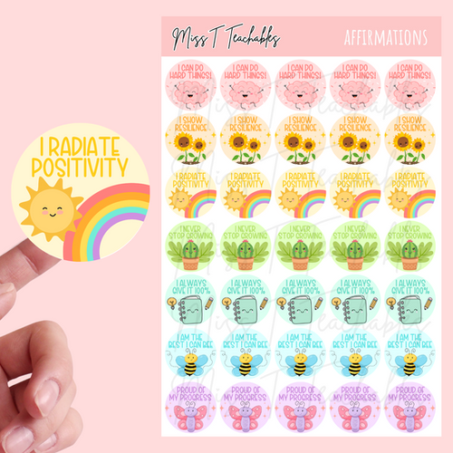 'Affirmations' Teacher Sticker Pack | Miss T Teachables
