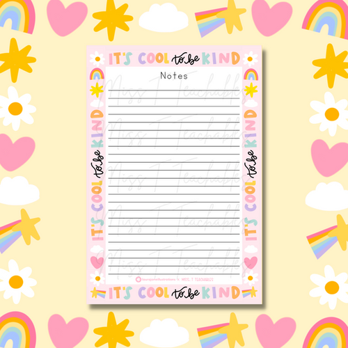 It's Cool to be Kind Notepad (LJI x MTT) | Miss T Teachables