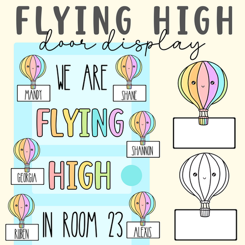 Digital Flying High Door Display (Editable) | Miss T Teachables