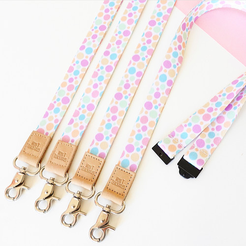 Pastel Polka Fabric Lanyard | Miss T Teachables