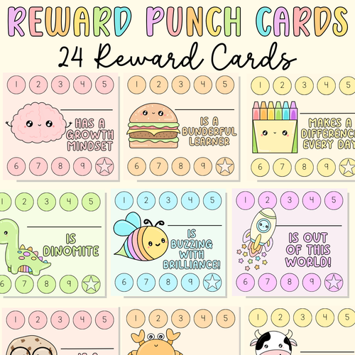 Digital Reward Punch Cards | Miss T Teachables