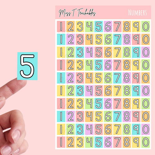'Numbers' Teacher Sticker Pack | Miss T Teachables