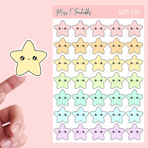 'Happy Stars' Teacher Sticker Pack | Miss T Teachables