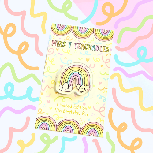 Rainbow Pin (4th Birthday Special Edition) | Miss T Teachables