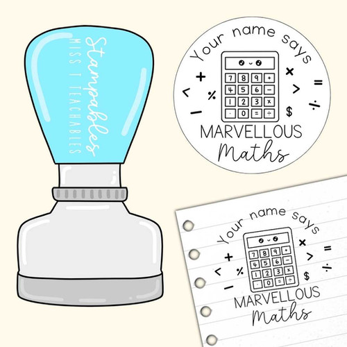 Marvellous Maths Personalised Teacher Stamp | Miss T Teachables