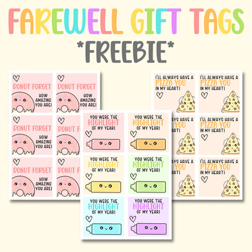 *FREEBIE* Digital Farewell Gift Tags | Miss T Teachables