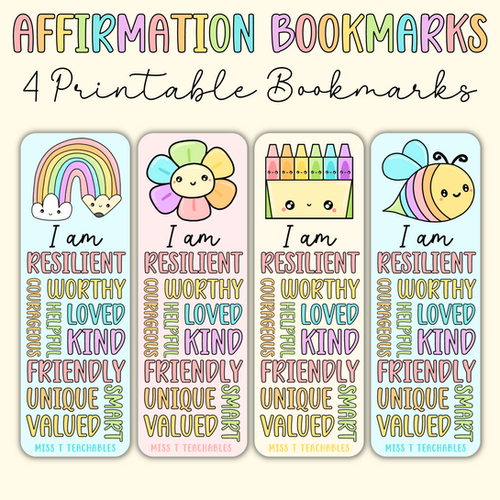 Digital Affirmation Bookmarks | Miss T Teachables