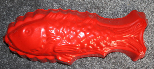 Preloved Red Metal Fish Mold, Metal Fish Mould, Pate Mould, Pate Mold ...