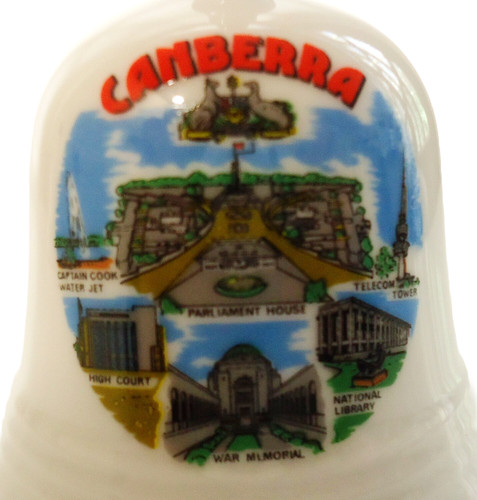 Preloved Souvenir of Australia, Ceramic Canberra Bell | Tasmanian Beauties