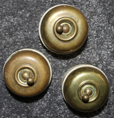 Preloved Vintage Ceramic and Brass Power Switch, Electrical Switch ...