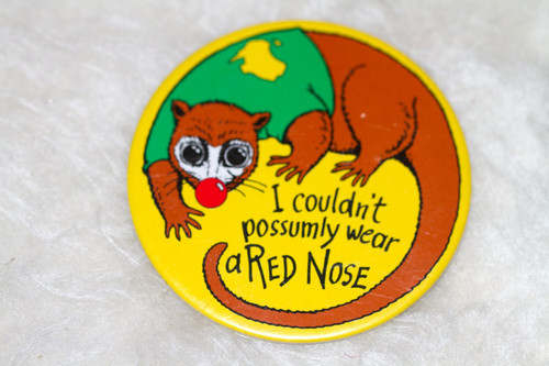Preloved Vintage Red nose day possum badge | Tasmanian Beauties