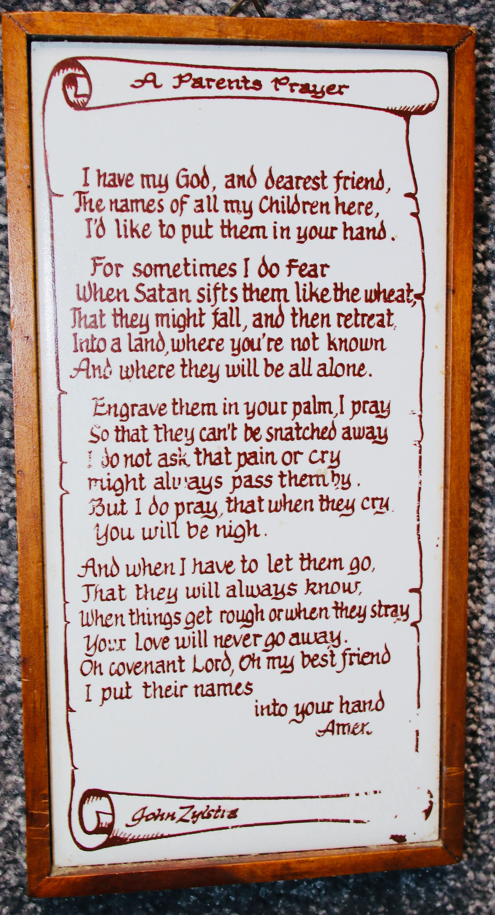 Preloved Religious Picture, God, Prayer Wall, A parents prayer ...