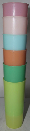 Preloved Set of six Tupperware cups, Tupperware Tumblers, Made in ...
