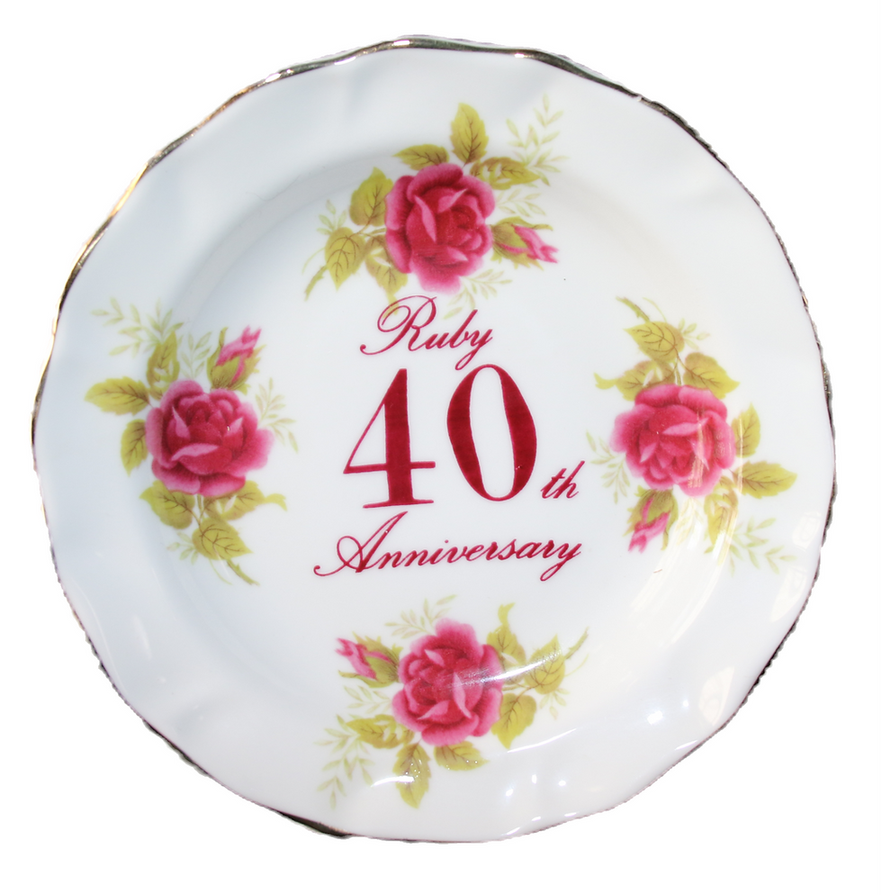 Preloved Chelson China Ruby Wedding 40th Wedding Anniversary Pin Dish ...