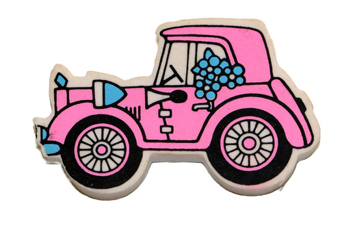Preloved Pink and Blue Car and Train Erasers , Retro Car and Train ...