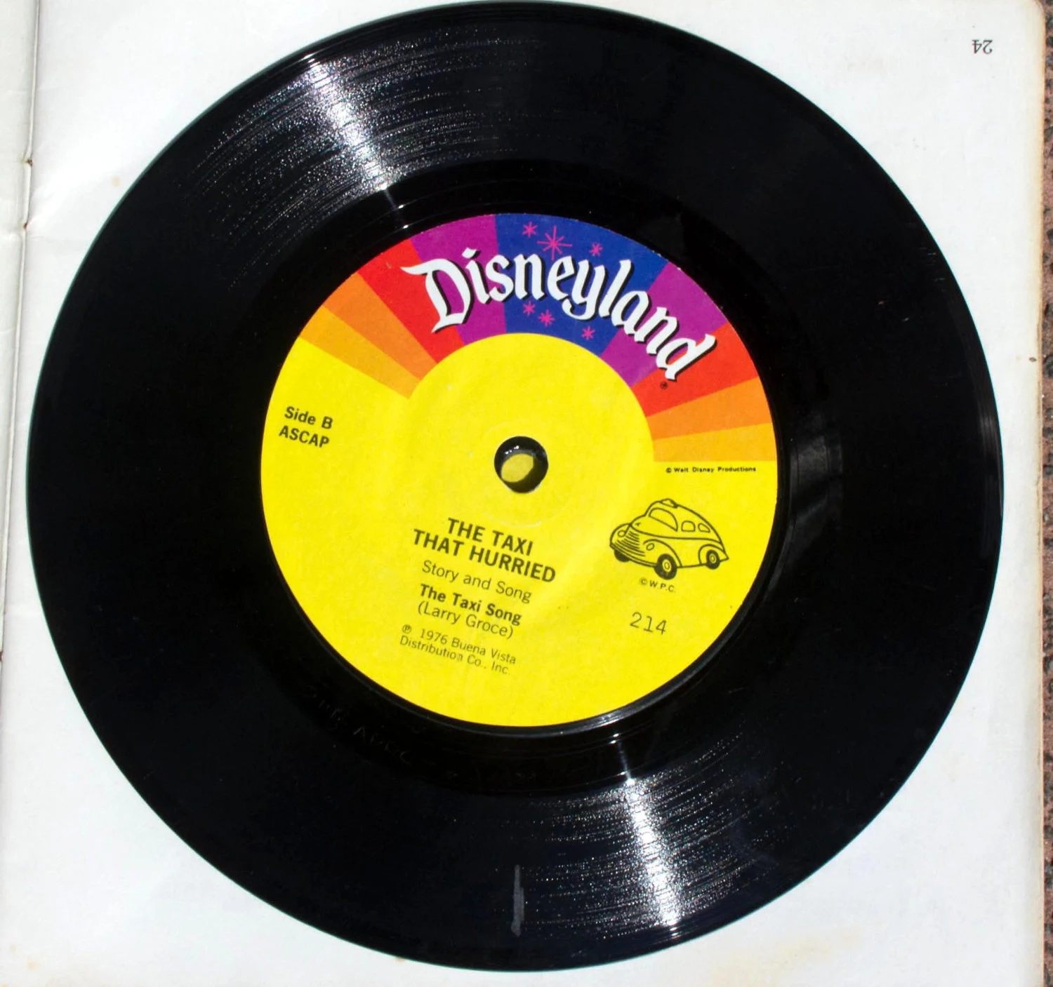 A Disneyland Record, A Little Golden Book & Record, The Taxi That ...